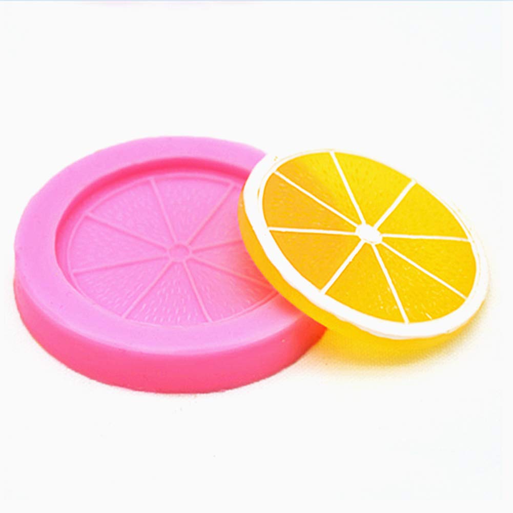 2Pcs Lemon Slice Fondant Mold Orange Fruit Piece Silicone Chocolate Candy Cake Cupcake Decorating Tool Polymer Clay Epoxy Resin Mold