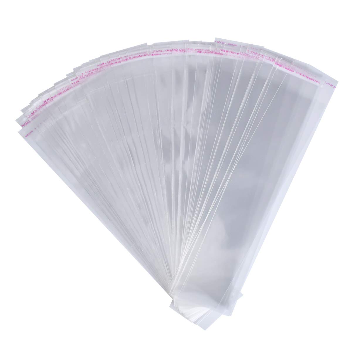 Pretzel Bag 200 PCS Clear Pretzel Rod Bags 2 x 10.8 Inch Self Adhesive Bag Clear Flat Treat Bags for Donut Bars Candy (2 x 10.8 Inch)