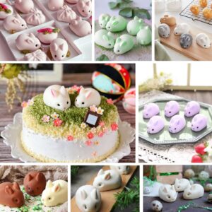 Newmemo 6 Cavity 3D Easter Silicone Bunny Chocolate Mold, Silicone Rabbit Mold, Easter Rabbit Bunny Baking Mould for Mousse Cake Pudding Jelly Dessert Fondant Cheesecake Soap Ice Tray