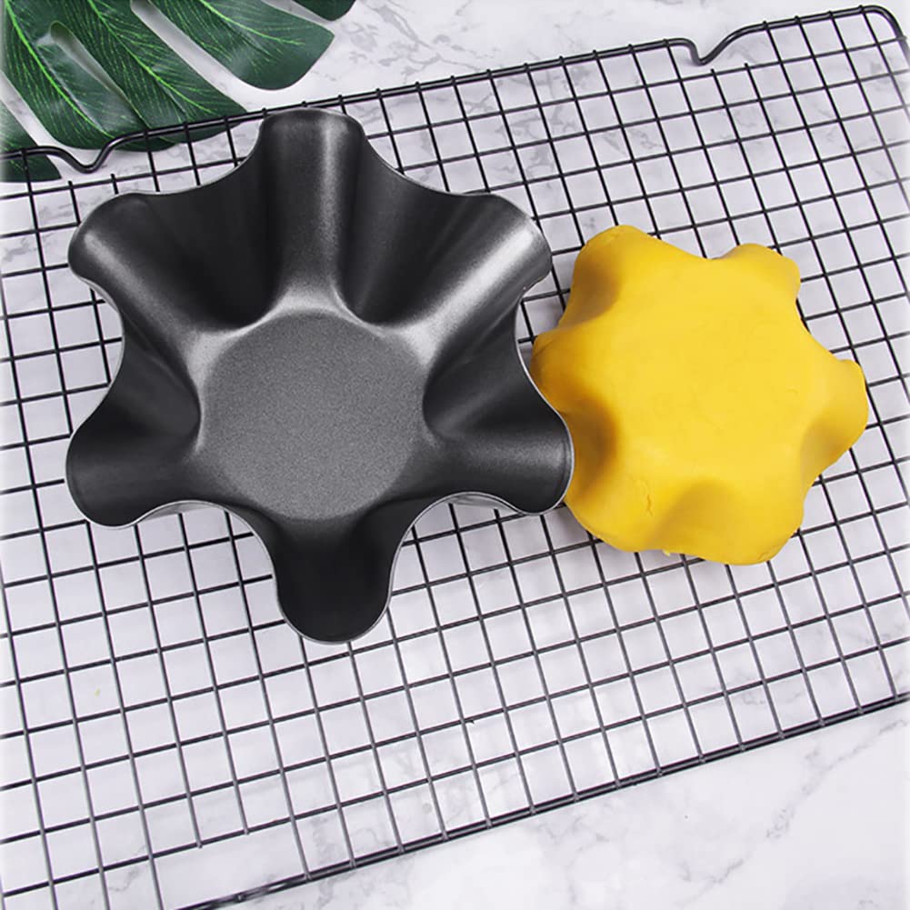 UUYYEO 2 Pcs Non Stick Baking Bowls Tortilla Bowl Maker Carbon Steel Baking Molds Black Salad Bowl Pans for Kitchen