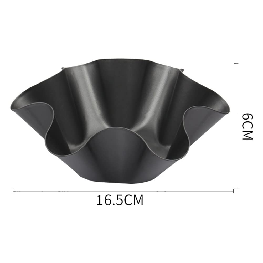 UUYYEO 2 Pcs Non Stick Baking Bowls Tortilla Bowl Maker Carbon Steel Baking Molds Black Salad Bowl Pans for Kitchen