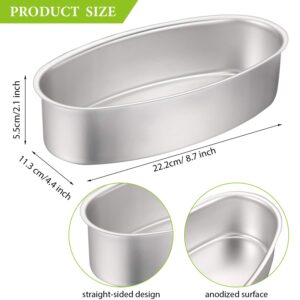 4 Pieces Oval Cheesecake Pan 4 Inch and 8 Inch Non-stick Cake Pan Aluminum Cake Mold Bread Loaf Pan Mold Meatloaf Breads Mold for Oven Baking, Homemade Cake Mold Daily Uses Compatible with Instant Pot