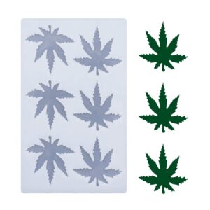 (thin and shallow) marijuana leaf embossed fondant maple silicone mold for chocolate candy gum paste polymer clay resin kitchen baking sugar craft cake cupcake decorating tools