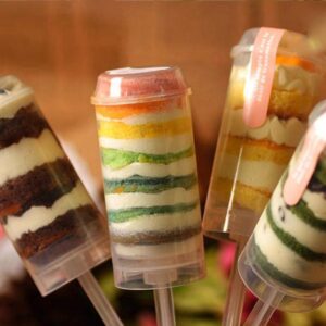 Push Up Cake Pop Containers: 30pcs Empty Cake Push Pops Shooters Container with Lids for Ice Cream Dessert Baking Molding