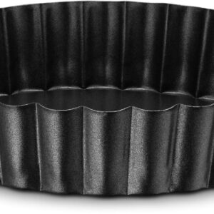 Gourmia GPA9375 Mini Tart Pans with Removable Bottom - 6 Pack, 5” Diameter, 1” Depth – 100% PFOA free Non Stick Carbon Steel - Miniature Molds For Pies, Cheese Cakes, Desserts, Quiche pan and More