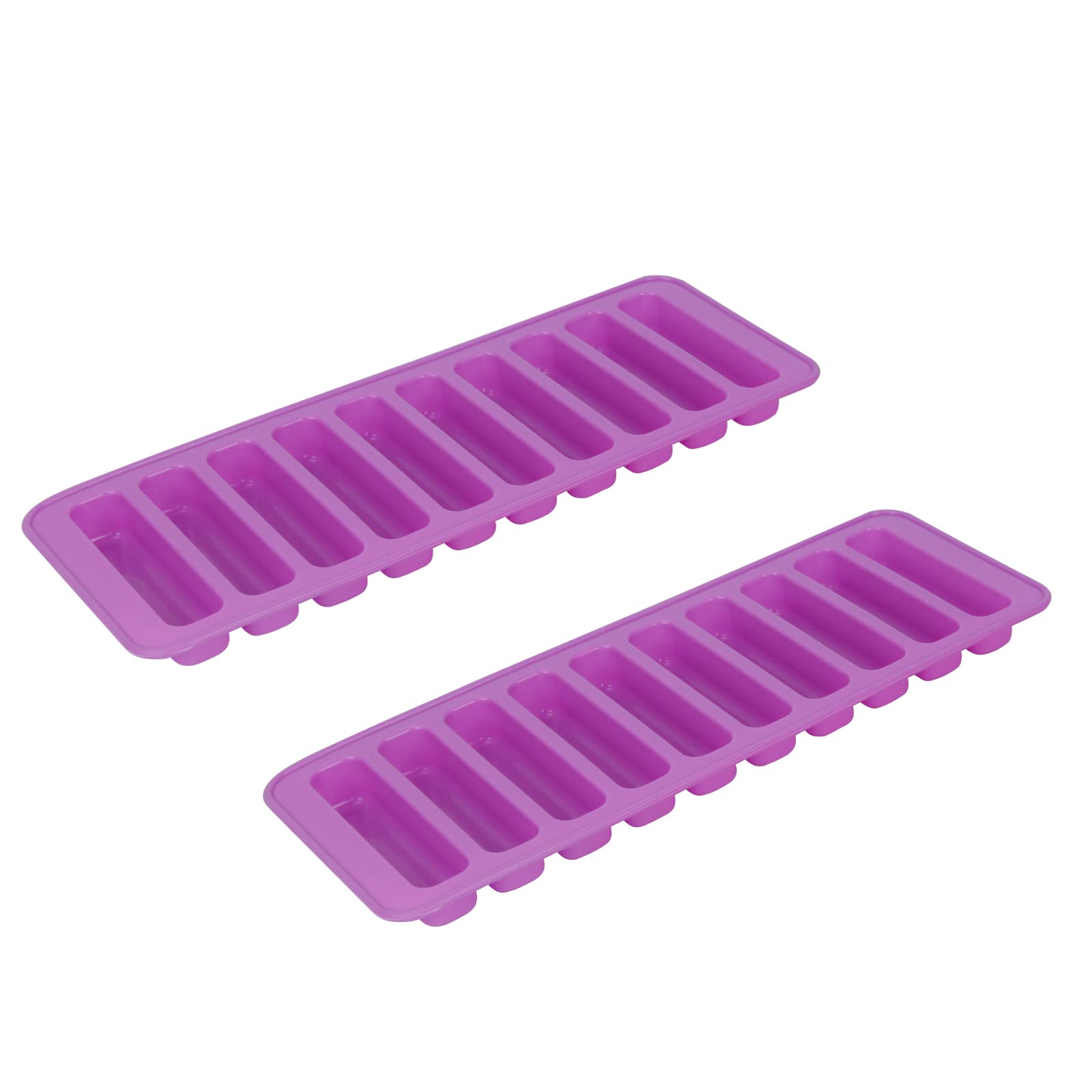 Minchsrin Silicone Ladyfingers mold Chocolate molds Non-Stick For Cookies Candy Crayon Candle Soap Ice Cube Tray Set of 2 (purple)