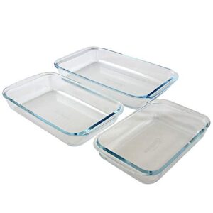 sunbeam everyday casseroles 3-piece glass bakeware set