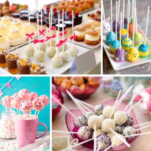 WXJ13 601 Pieces Lollipop Cake Pop Treat Bag Set including 200 Parcel Bags 200 Lollipop Sticks 200 Twist Tie, and 1 Cookie Meatball, Cake Pops Making Tools for Candies, Chocolates and Cookies