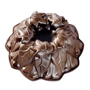 nordic ware harvest leaves bundt pan, bronze