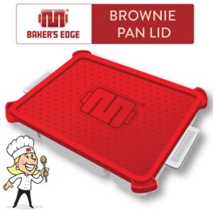 Baker's Edge Lid & Wedge Pack for the Edge Brownie Pan| Silicone Lid for Your Brownie Pan plus the Edge Wedge to Divide your Pan Into Two Separate Baking Areas| Lid & Wedge Only - Pan Sold Separately