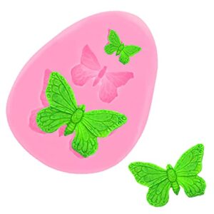 Cestony 4Pcs Butterfly Silicone Molds for DIY Cake Fondant Biscuit Cookies Soap Sugar Pudding Chocolate Hard Candies Dessert Candle Decor