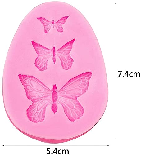 Cestony 4Pcs Butterfly Silicone Molds for DIY Cake Fondant Biscuit Cookies Soap Sugar Pudding Chocolate Hard Candies Dessert Candle Decor