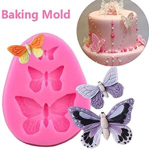 Cestony 4Pcs Butterfly Silicone Molds for DIY Cake Fondant Biscuit Cookies Soap Sugar Pudding Chocolate Hard Candies Dessert Candle Decor