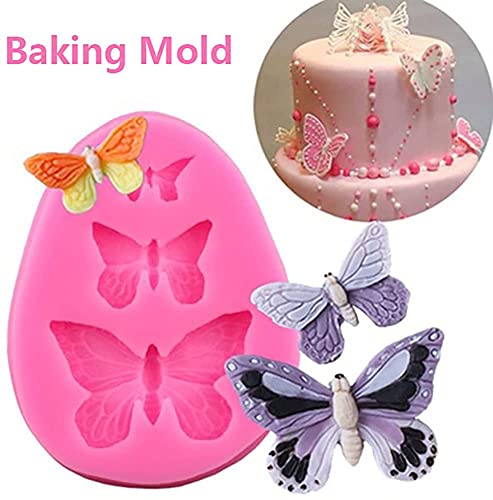 Cestony 4Pcs Butterfly Silicone Molds for DIY Cake Fondant Biscuit Cookies Soap Sugar Pudding Chocolate Hard Candies Dessert Candle Decor