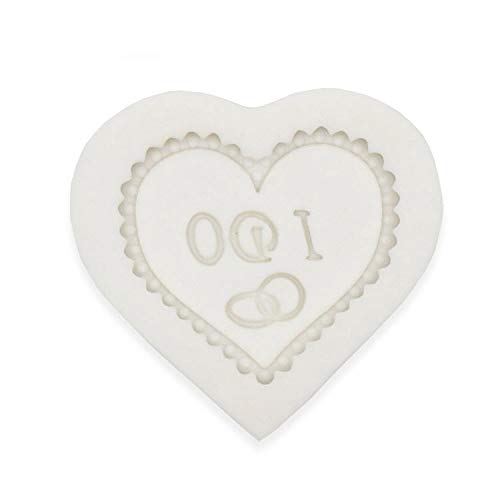 Xidmold 2pcs Heart Fondant Molds MR MRS I DO Silicone Cake Decorating Mold, Chocolate Candy Molds, Wedding Fonadnt Mold for Chocolate Candy Cupcake Gum Paste Polymer Clay