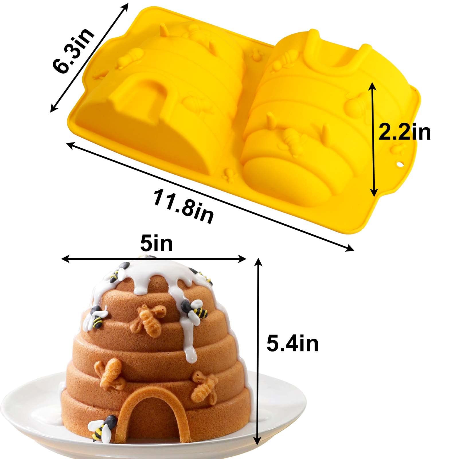 Vodolo Large Beehive silicone cake mold/Bee hive Cake Pan, Nonstick Bakeware for What Will It Bee Baby Shower Gender Reveal Party Decorations