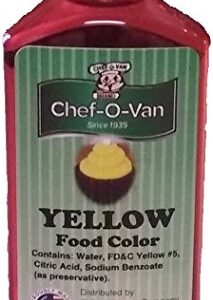 Chef-O-Van Food Coloring, Yellow, 2 Ounce