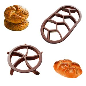 newmemo bread dough press mold set bread cutters baking bread rolls mold plastic pastry cutters kaiser stamp round oval classic bread press mold for baking supplies