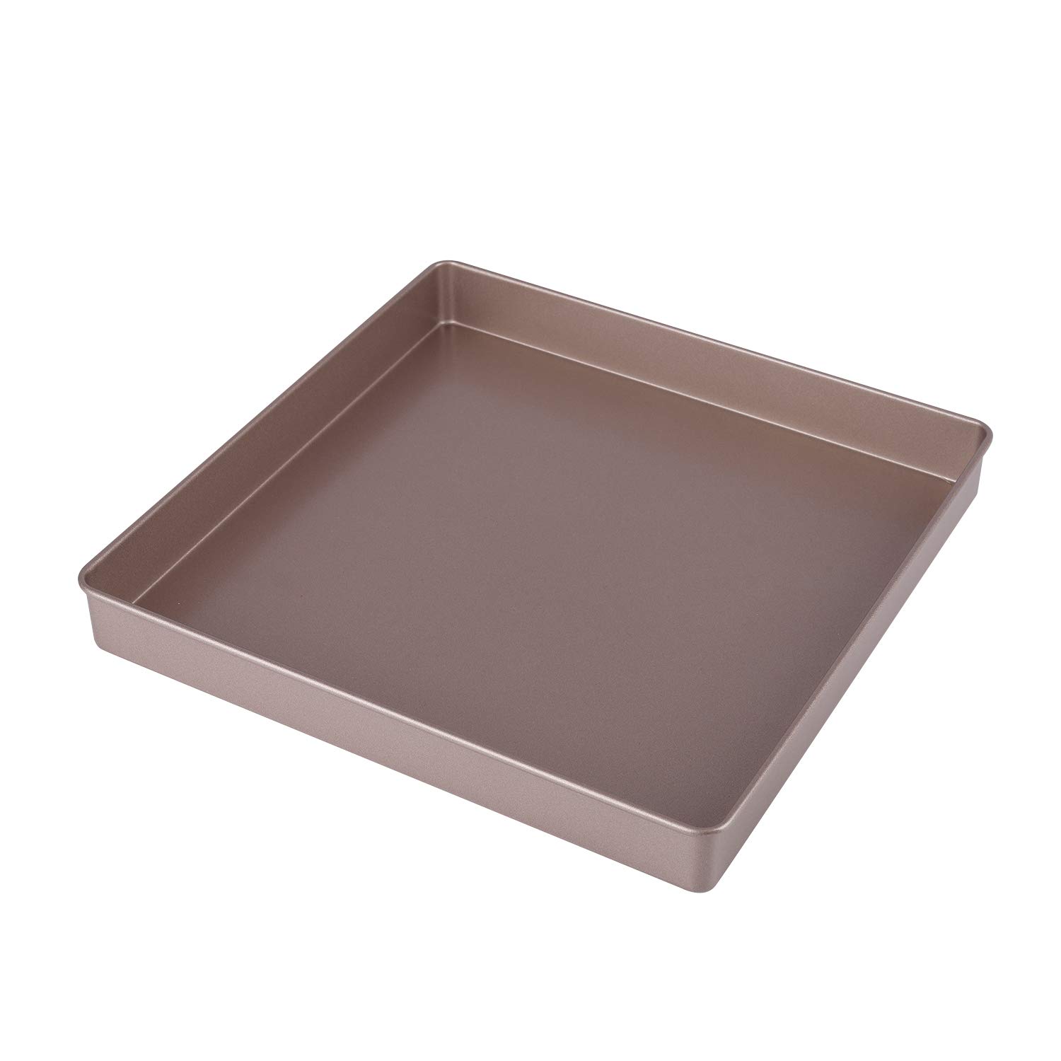 Square Baking Pan, 11x11 Inch Nonstick Square Cake Pan/Baking Sheet Pan/Square Cookie Sheet, Carbon Steel & Champagne Gold