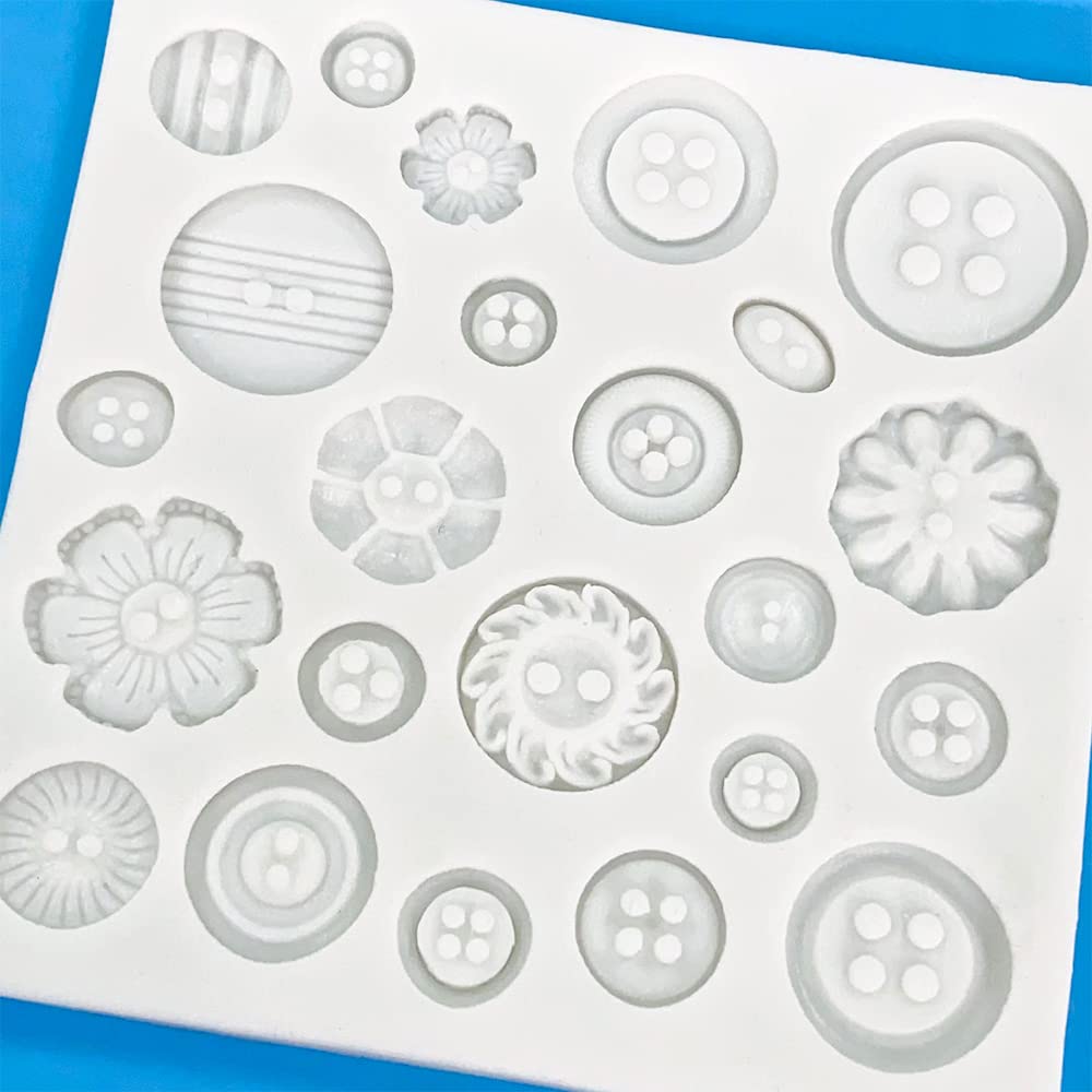 Button Shape Silicone Fondant Mold for Cake, Candy Chocolate Gumpaste Resin Button Making Mold