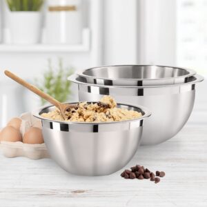 Oggi 3-Quart Two-Tone Stainless Steel Mixing Bowl, Great for Mixing, Making Dough, Dressing Salads, Mixing Eggs, Washing Vegetables