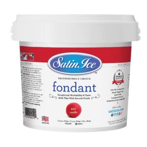 satin ice rolled fondant - red - vanilla - 1 kg