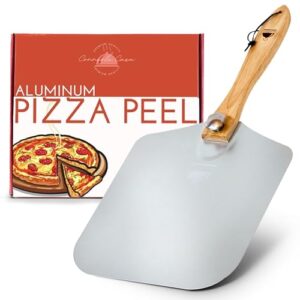 connsole casa premium pizza peel - 12×14 inches - professional pizza paddle for oven and grill - aluminum pizza spatula foldable handle - pizza slider shovel for home and restaurant