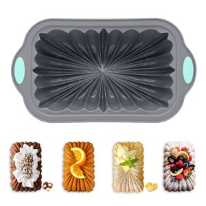 chicrinum silicone bread loaf pan, non-stick food grade silicone baking mold, meatloaf pan with metal reinforced frame more strength