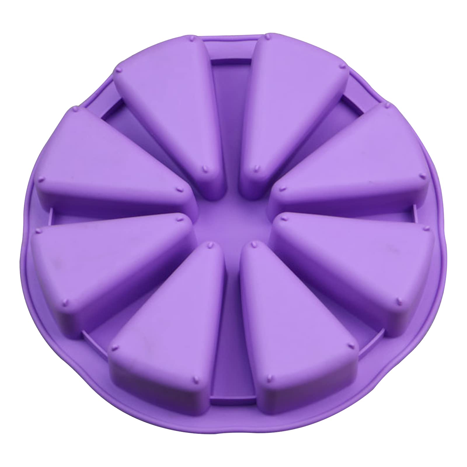 Cedilis 4 Pack Cornbread Molds for Baking, Pizza Cake Mold, Silicone Scone Pan, 8 Cavity Baking Molds, Triangle Cake Slice Mold, DIY Soap Mold, Purple