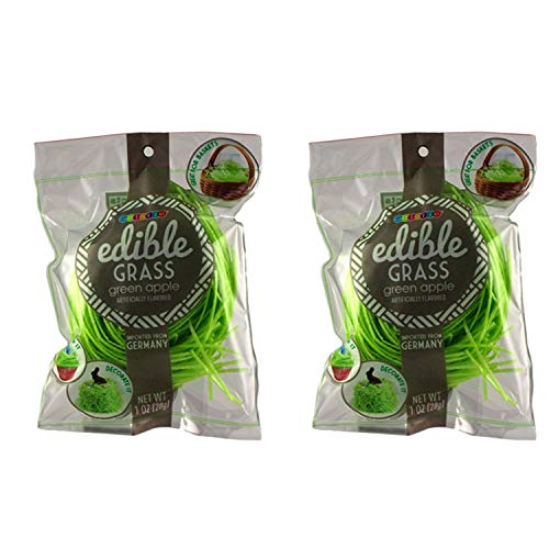 Edible Easter Basket Candy Grass Green Apple, Pack of 2