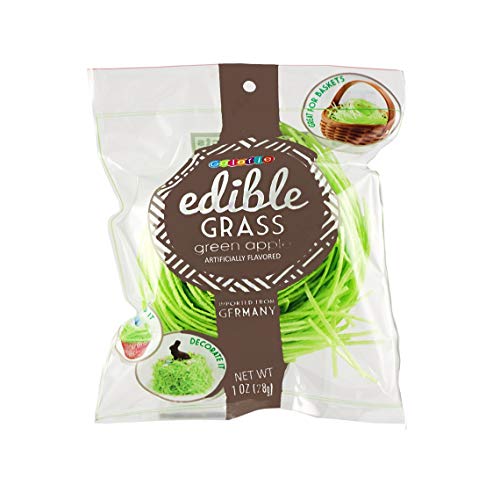 Edible Easter Basket Candy Grass Green Apple, Pack of 2