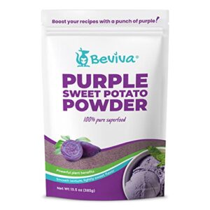 beviva purple sweet potato powder - vegan, superfood for natural food coloring, baked goods, smoothies. high in antioxidants.