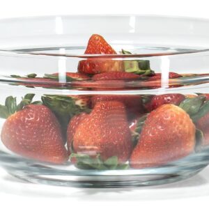 Red Co. 4.2 Quart Fully Tempered Clear Glass Mixing Bowl with Safety Rim, Large