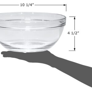 Red Co. 4.2 Quart Fully Tempered Clear Glass Mixing Bowl with Safety Rim, Large