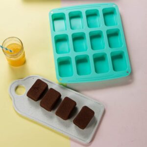 Webake Brownie Pan Silicone Mini Loaf Pan, Rectangular Bar Mold For Cornbread, Soap, Candy, Bread Baking, Butter, Granola Snacks, Keto Fat Bomb and Energy Bar(LFGB Standard)