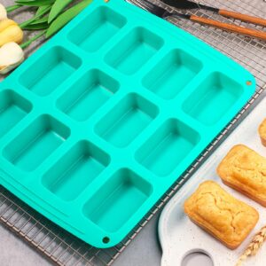 Webake Brownie Pan Silicone Mini Loaf Pan, Rectangular Bar Mold For Cornbread, Soap, Candy, Bread Baking, Butter, Granola Snacks, Keto Fat Bomb and Energy Bar(LFGB Standard)