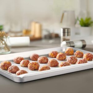 TeamFar Baking Sheet, 20’’×14’’×1’’, Cookie Sheet Half Sheet Baking Pans Stainless Steel, Non Toxic & Healthy, Heavy Duty & Thick Gauge, Mirror Finish & Dishwasher Safe - 2 Piece