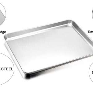 TeamFar Baking Sheet with Rack Set, Stainless Steel Cookie Sheet Baking Pans with Cooling Rack, Non Toxic & Healthy, Rust Free & Heavy Duty, Mirror Finish & Easy Clean, Dishwasher Safe - 6 Pieces