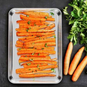 TeamFar Baking Tray and Rack Set, Stainless Steel Baking Pan Cookie Sheet with Cooling Rack, 12.5 x 10 x 1 inch, Non Toxic & Healthy, Easy Clean & Dishwasher Safe