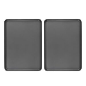 goodcook dishwasher safe nonstick steel xl cookie sheet, 15'' x 21'', gray, set of 2