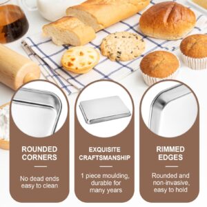 Zacfton Cookie Sheets for Baking Set of 2, Baking Sheets Stainless Steel Baking Pan, 12 Inch &10 Inch Baking Trays, Dishwasher Safe & Mirror Finish & Rust Free