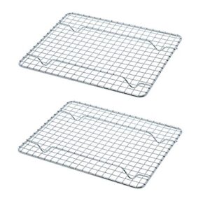 goson kitchen stainless steel heavy duty metal wire cooling, cooking, baking rack for baking sheet, oven safe up to 575f, dishwasher safe rust free | 8"x10"; set of 2