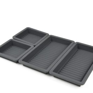 Gear Gurus Baking Pan Dividers - Silicone Baking Trays, Sheet Pan Cooking, Nonstick 4 Piece Set, Reinforced Rims, Ribbed Bottoms, Oven Dishwasher Safe