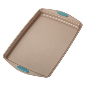 Rachael Ray Cucina Nonstick Bakeware with Grips, Nonstick Cookie Sheet / Baking Sheet - 11 Inch x 17 Inch, Latte Brown