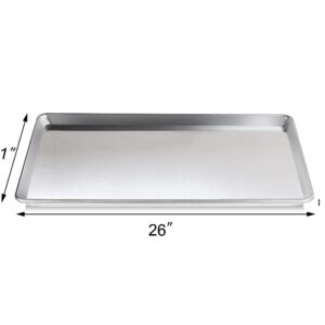 New Star Foodservice 36749 Commercial-Grade 16-Gauge Aluminum Sheet Pan/Bun Pan, 18" L x 26" W x 1" H (Full Size) | Measure Oven (Recommended)