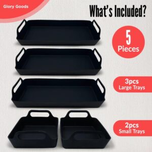 5 Pcs Silicone Sheet Pan Divider, Easy To Clean Nonstick Pan Set for Cooking | Silicone Baking Pans for Oven and Air Fryer | Baking Pans Set for Kitchen |BPA Free Silicone Baking Pan Organizer