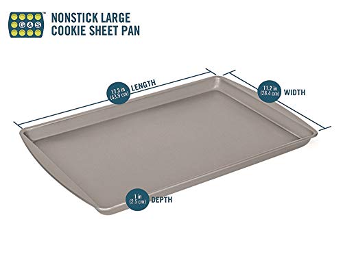 G & S Metal Products Company OvenStuff Nonstick Large Cookie Sheet Pan, Set of 2, grey