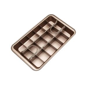 kofebe brownie pan, non-stick brownie baking pan with dividers, brownie cutter,brownie tray,18 pre-slice brownie baking tray 12 x 8 x 2‘’