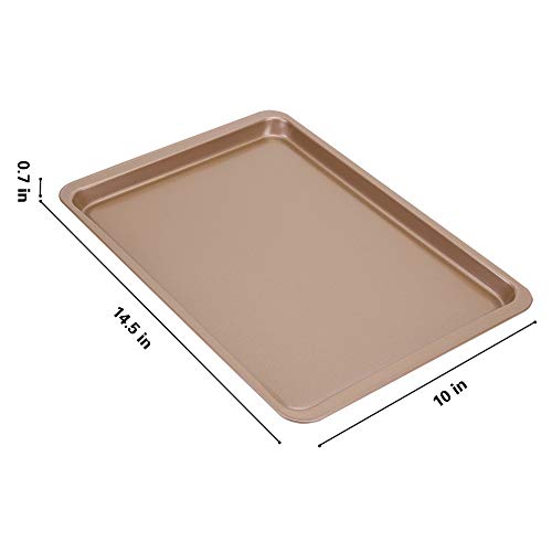 Latauar Premium Baking Sheet, Bakeware Set of 2, Cookie Sheet Half Sheet Baking Pan Stainless Steel, 14.5 Inch x 10 Inch, Non Toxic & Healthy - 2 Pack