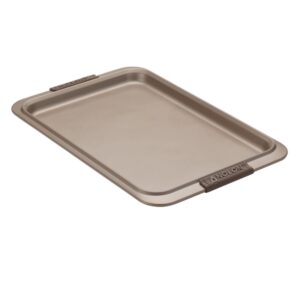 Anolon Advanced Nonstick Bakeware Cookie Pan Set/Baking Sheets with Silicone Grips, 11" x 17", Bronze